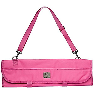 Mercer Culinary 7-Pocket Knife Roll Storage Bag, Pink