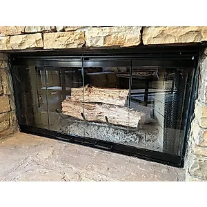 Fireplace Glass Door Set for Heatilator Fireplace Model# E36, E-36I, EC36, EC-36I, EL36, BC36R, BC36C (Black Finish)