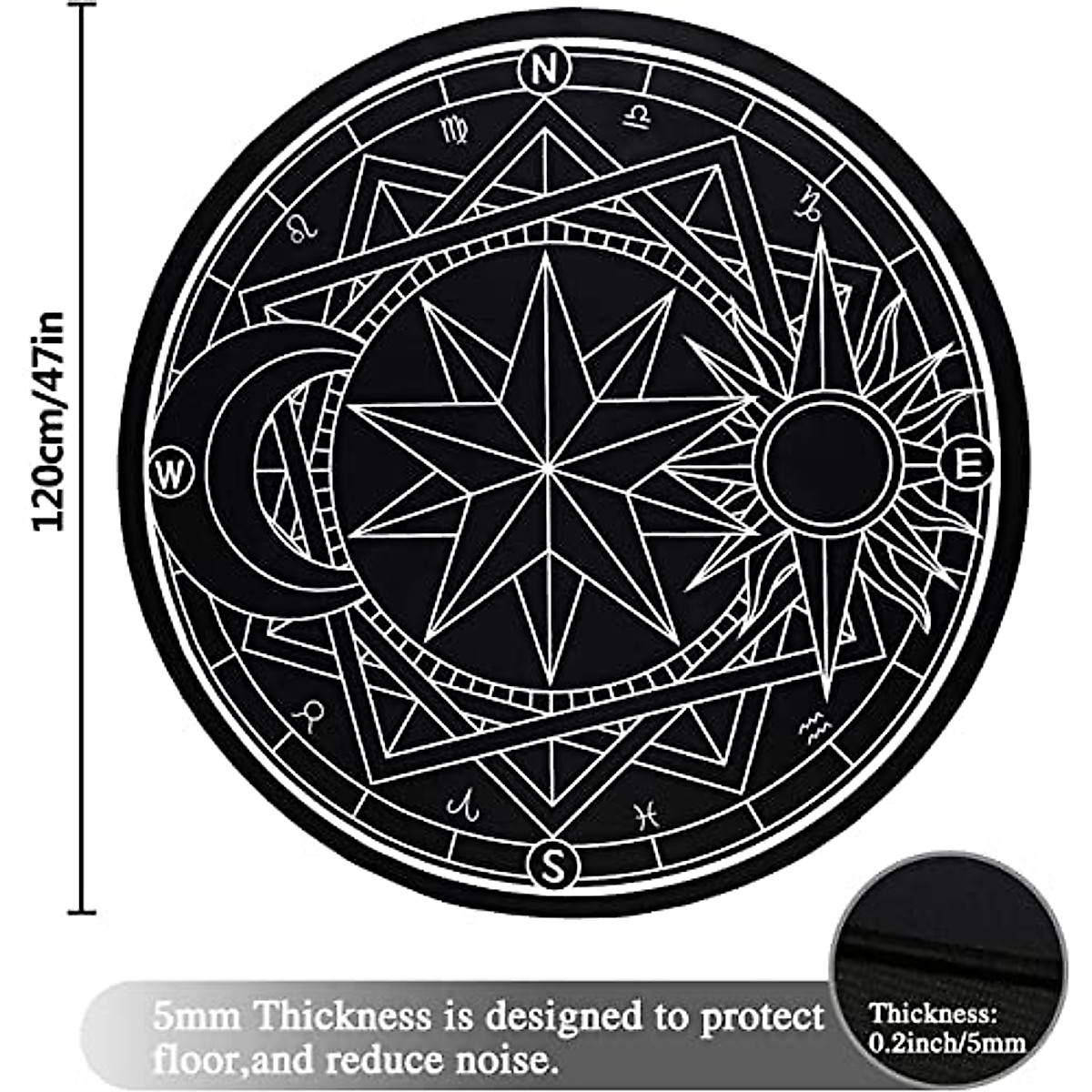 Homcomoda Gaming Chair Mat for Hardwood Floor Anti-Slip Round 47 Inch Floor Protector Low-Pile Computer Chair Mat for Office Gaming Room Home Decor