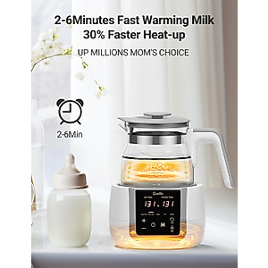 Bottle Warmer,Grelife 9-in-1 Fast Portable Instant Baby Milk Warme with 72H Keep Warm,Accurate Temperature Control,with Defrost, Sterili-zing, Heat Baby Food Jars for Breastmilk,Formula,Tea,Coffee