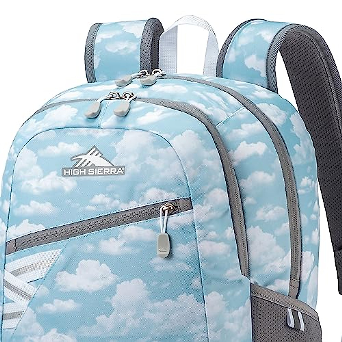 High Sierra Outburst 2.0 Carry-On Daypack Book Bag with Padded Laptop Tablet Sleeve, 360 Degree Reflectivity, Fits Most 15.6" Laptops, 28L, Clouds