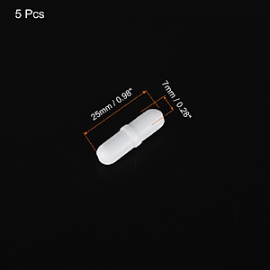 MECCANIXITY Magnetic Stirrer Mixer Stir Bar Rod 25mm(1") x7mm with Ring Shape PTFE Coating Magnet White for Laboratory 5Pcs