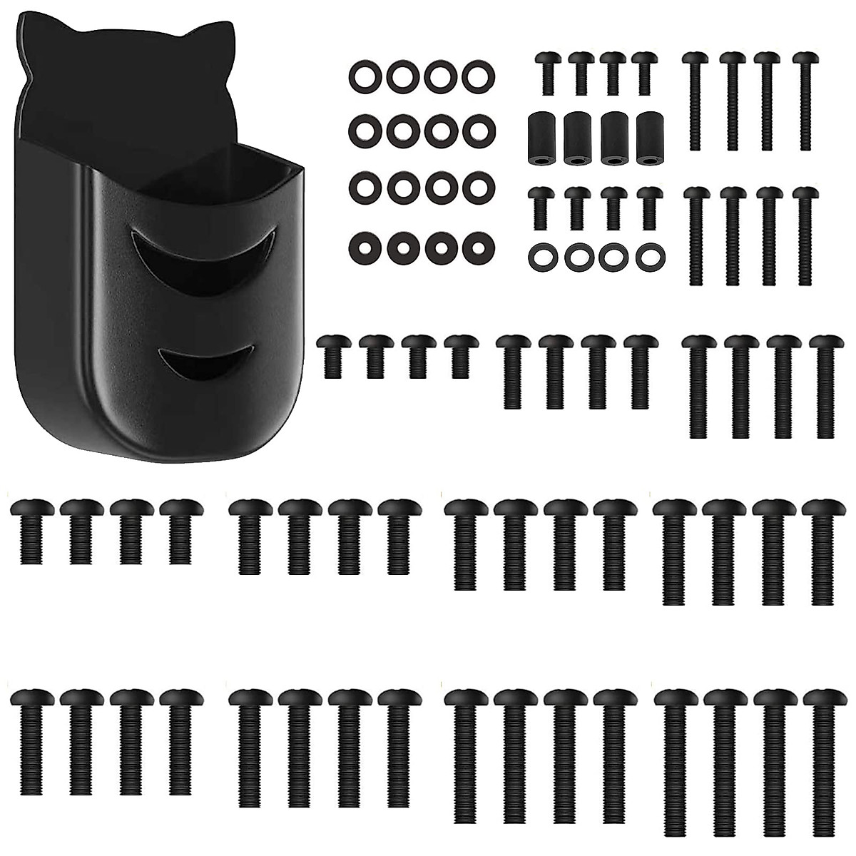 Samsung LG Vizio TV Mount Screws Kit with Remote Holder, Includes M4 M5 M6 M8 Screws, Washers, Spacers for Wall Mounting up to 80 in