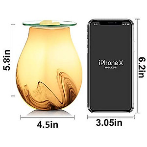 Glass Wax melt Warmer, Electric Wax Burner, Melted Perfume Heater, Home Office Bedroom, Living Room, Gifts and Decoration Hand Drawn (Ink drawing)