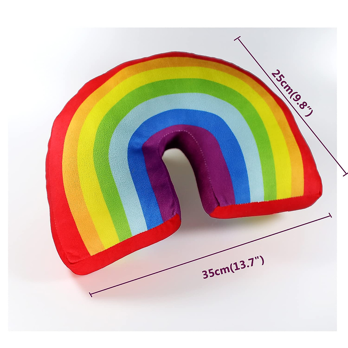 Poitemsic,Polypropylene 13.7in Rainbow Pillow for Girls Kids Bed Decoration Cushion Arch Shaped Stuffed Plush Sofa Chairs Throw Pillows