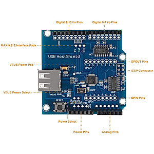 USB Host Shield Compatible for Arduino MEGA 2560 1280 Support Google Android ADK & USB HUB Function