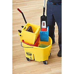 Rubbermaid Commercial Products Microfiber Adaptable Flat Mop Pad, Blue, Removes Viruses & Bacteria, Washable, for Heavy-Duty Cleaning on Hardwood/Tile/Laminated Floors in Kitchen/Lobby/Office Large