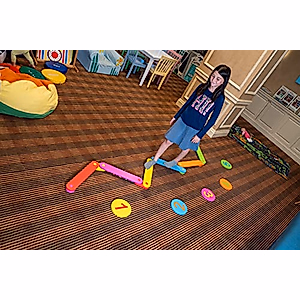 Wood Balance Beam Set for Children - Montessori Toddler Obstacle Path with Stepping Stones