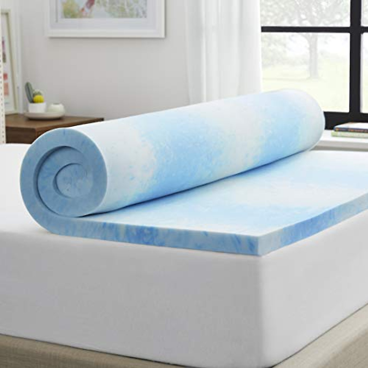 Sealy 2" SealyChill Gel Memory Foam Mattress Topper, King, White