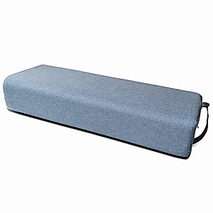 NGT new guide steps Yoga Bolster Pillow for Meditation and Support - Rectangular Yoga Cushion Foam Wedges Washable Suede Pillowcase for Men and Women with Carry Handles.… (Blue Soft Fabric)