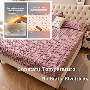 Lyvara Magic Mattress Cover, 2 in 1 Lyvara Luxury Mattress Covers Ftted Sheet for Twin Full Queen King California King Size Bed (Pink+2 Pillowcases, Queen 59.1" × 78.8")