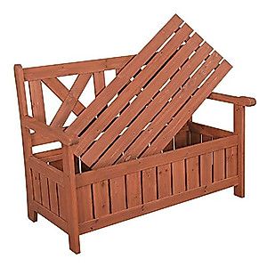 Leisure Season eisure Season SB6024 Wooden Backyard Brown-1 Piece-Patio, Balcony, Garden, Lawn, Park, Front Outdoor Bench with Storage