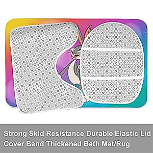 CYUASUAP 4Pcs B.ugs Bun.ny Shower Curtain Sets, with Non-Slip Rugs, Toilet Lid Cover and Bath Mat,Durable Watertight 70x 70 in
