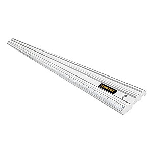POWERTEC 71503 50" Anodized Aluminum Straight Edge | Metal Straight Edge Machined Flat to Within 0.003” Over Full 50” - Professional Finishing Tools
