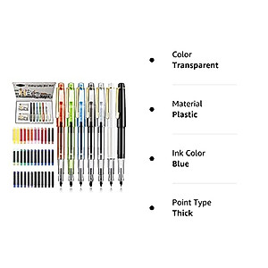 GC QUILL Calligraphy Set Fountain Pens 7 Different Size Nibs and 36 Assorted Ink Cartridges Kit for Calligraphy Lettering - Complete Easy Learning Set for Beginners F736