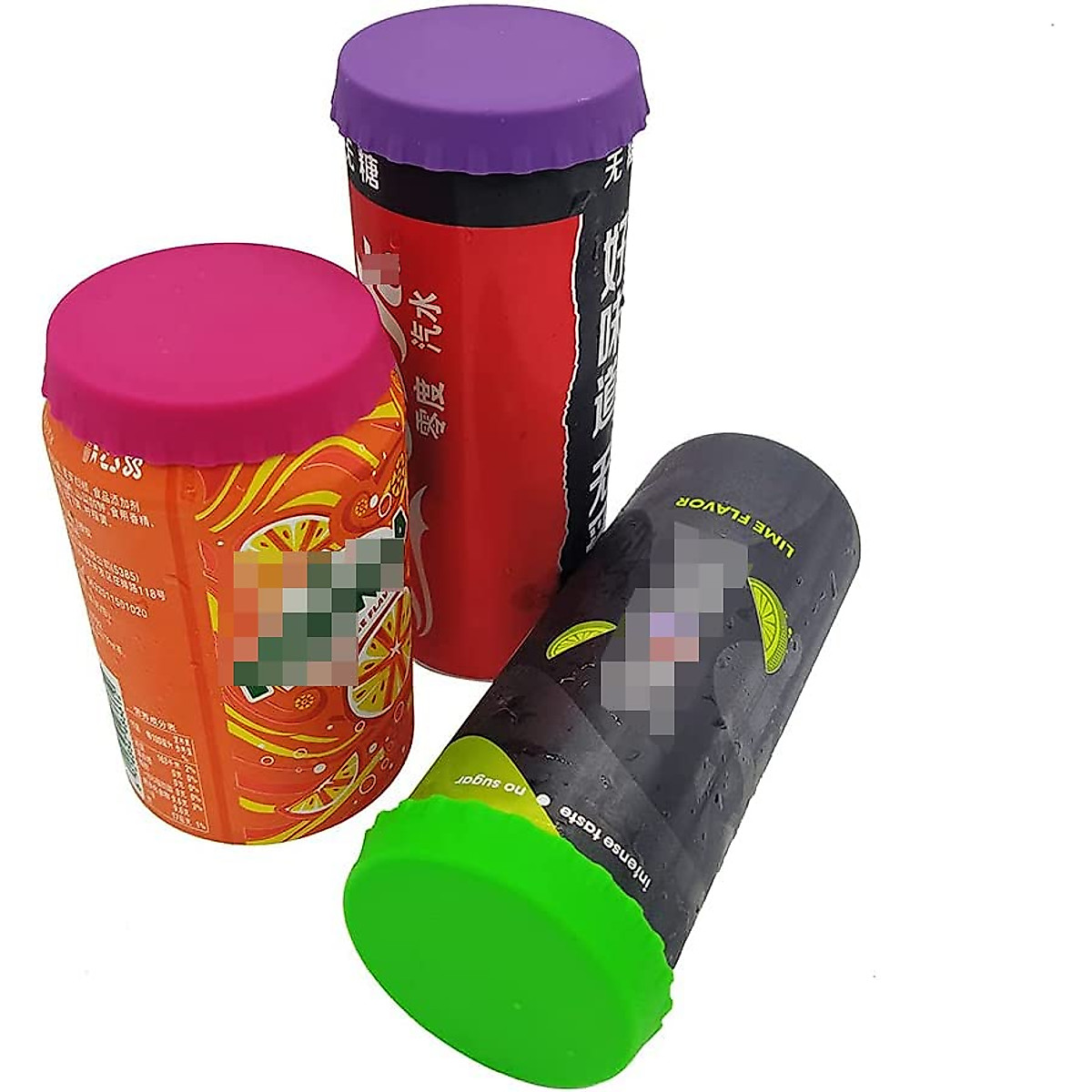 Soda or Beverage Can Lid, Cover or Protector, Fits Standard Soda/Beverage cans (2 Pack, Orange & Blue)