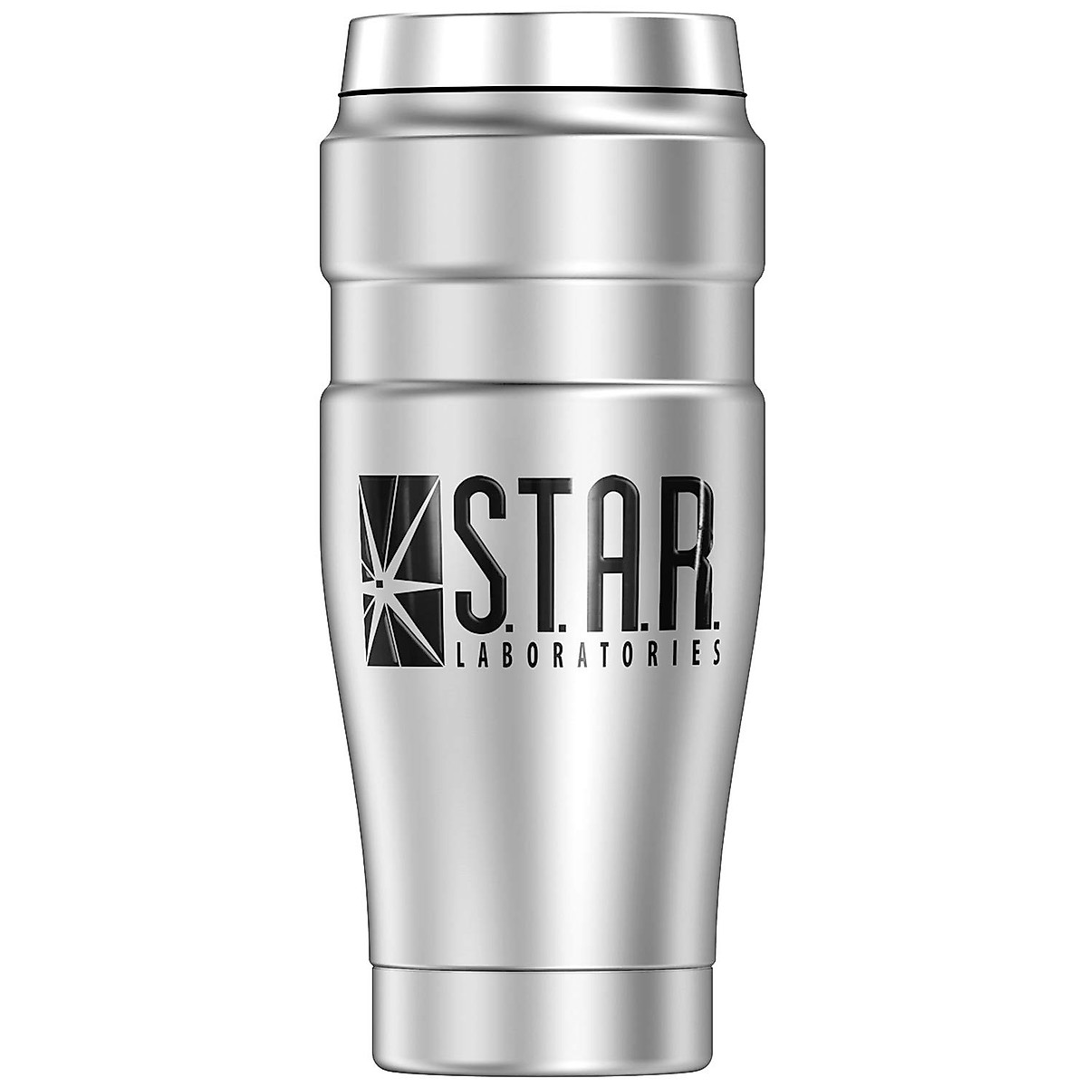DC Comics The Flash STAR Labs Logo, THERMOS STAINLESS KING Stainless Steel Travel Tumbler, Vacuum Insulated & Double Wall, 16oz