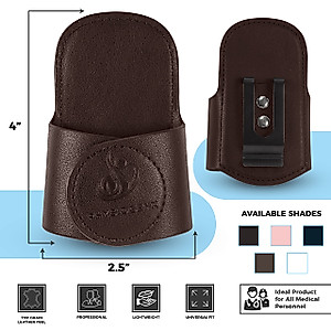 Stethoscope Holder Hip Clip With Upgraded Secure Magnetic Closure - Our Hygienic Stethoscope Clip is Designed to Hold All Brands & Styles - Includes Replacement Stethoscope Ear Tips (Obsidian Black)