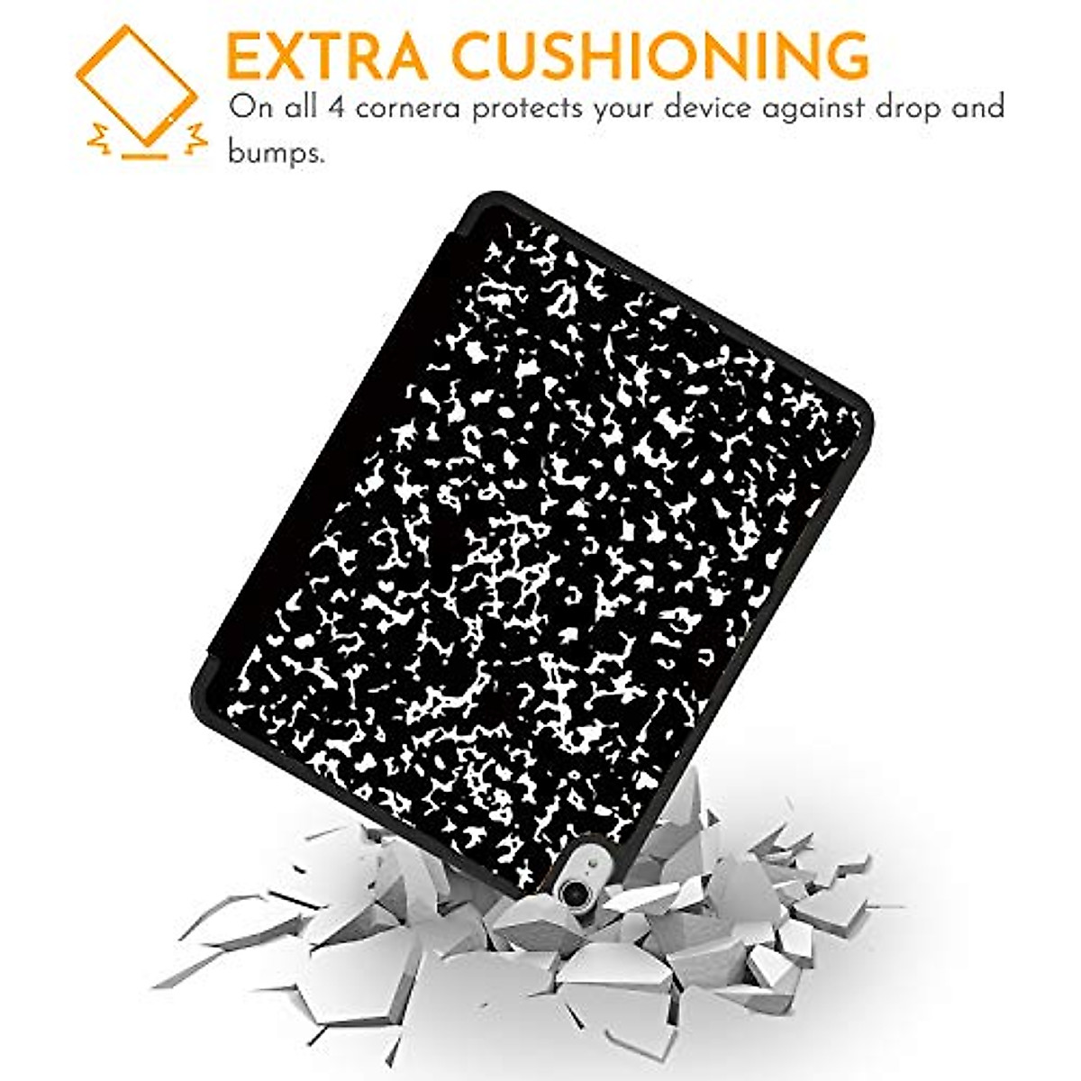 Hepix iPad Air 5th Generation Case iPad Air Case 4th Generation Notebook Composition iPad Air 4/5 Case with Pencil Holder 2022 2020 Black Book iPad Air 10.9 Case Cover Auto Sleep Wake