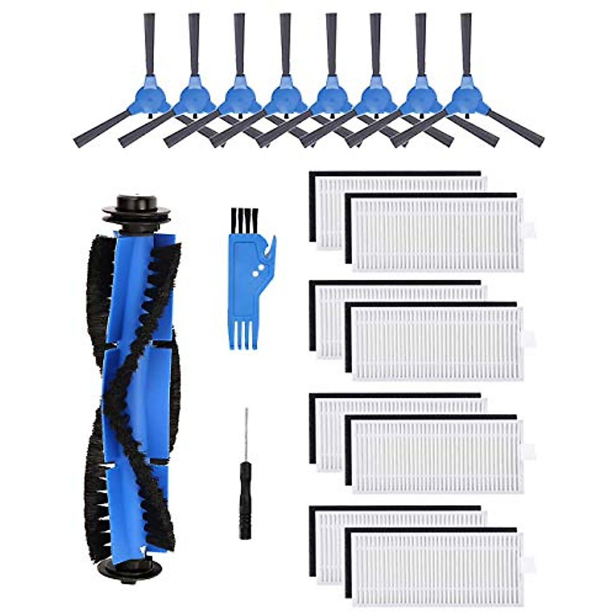 Replacement Parts Compatible with Eufy RoboVac 11S, RoboVac 30, RoboVac 30C, RoboVac 15C,RoboVac 12, RoboVac 35C Accessory Robotic Vacuum Cleaner Filters, Side Brushes,Rolling Brushes
