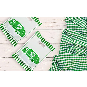 ATSMOICY 50 Garbage Truck Party Favors Goodie Bags, Rubbish Truck Themed Baby Shower Birthday Waste Management Recycling Party Supplies Decorations Favors Candy Bag