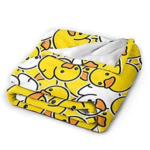 Gbuzozie Fleece Blanket Cute Duckies Lightweight Ultra-Soft Micro Cartoon Rubber Ducks Throw Blanket for Sofa Couch Bed Camping Travel - Super Soft Cozy Microfiber Blanket 50"X40"