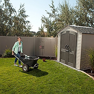 Lifetime 60042 7' X 7' Outdoor Storage Shed, Desert Sand