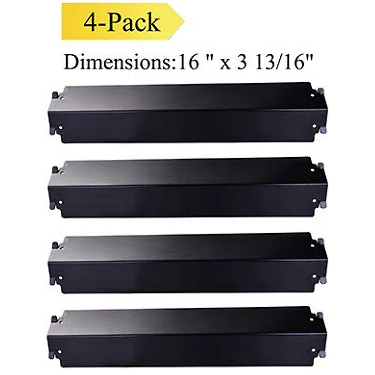 Votenli P9332A (4-Pack) 16" Porcelain Steel Heat Plate Replacement for Charboil 463225312, 463225315, 463244011, 463257010, 466244011, 466244012, 463224912, 463231711, 463247209, 463247310, 463247512