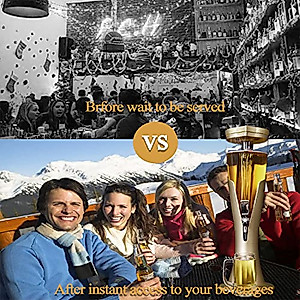 Beer Tower Drink Dispenser 3L Mimosa Tower Drink Beverage Dispenser with Removable Ice Tube,Freeze Tube to Keep Beverages Ice Cold，Perfect for Party,Bars,Home,Durable, Dual Action, Holiday Gift