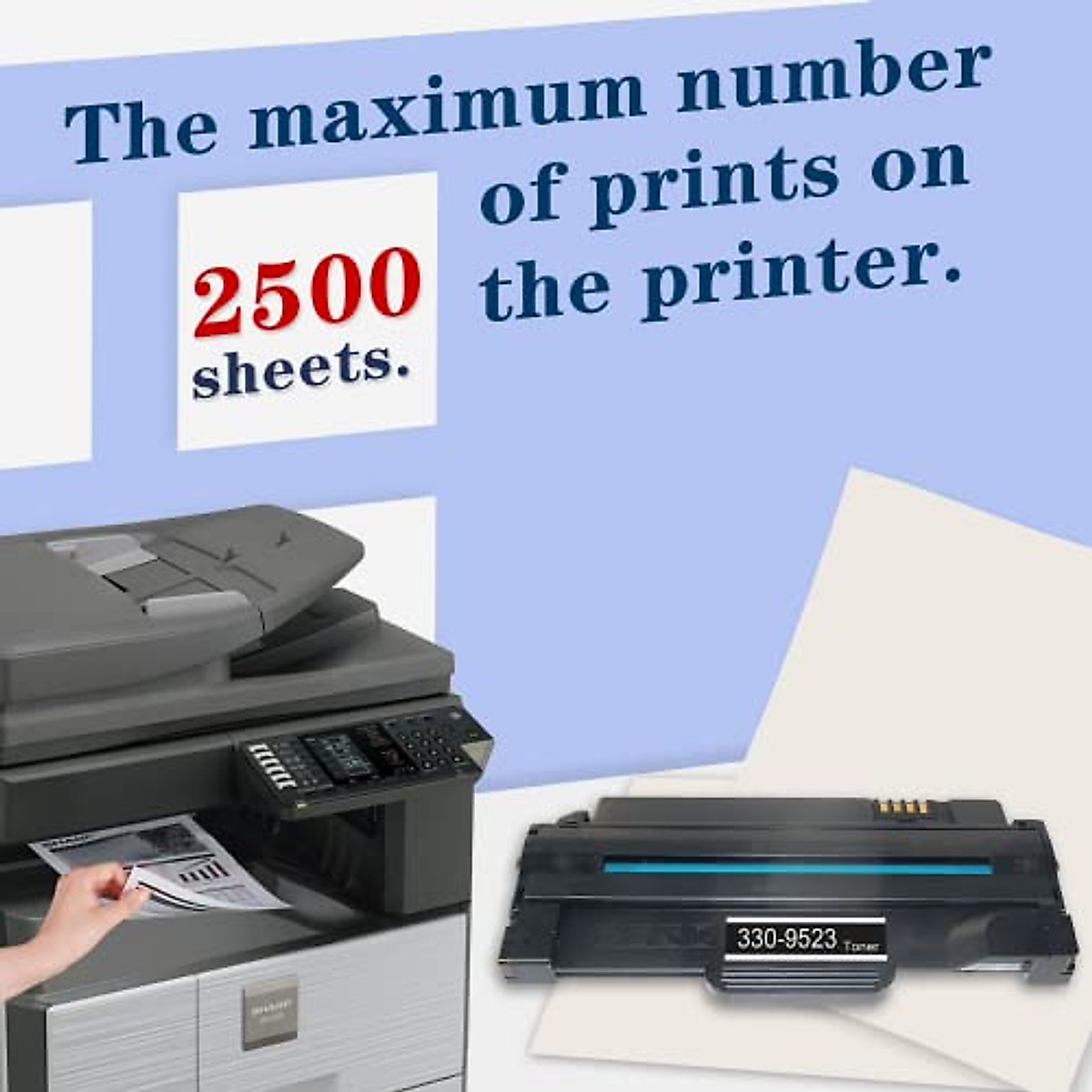 1-Pack 330-9523 Toner Cartridge Replacement for DELL 330-9523 1133 1135n 1130 1130n 330-9523 2MMJP 7H53W 7W53W Printer., Black