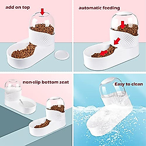 Automatic Gravity Cat Feeder & Water Dispenser 2 Pack in Set, Pet Gravity Self Feeding Bowl Station Dog Water Feeder 2L Waterer for Cats Small Medium Dog Puppy Kitten Squirrel Pets Animal