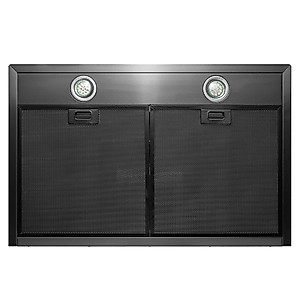 AKDY 30 in. 343 CFM Convertible Wall Mount Black Stainless Steel Kitchen Range Hood with Touch Panel and Carbon Filters