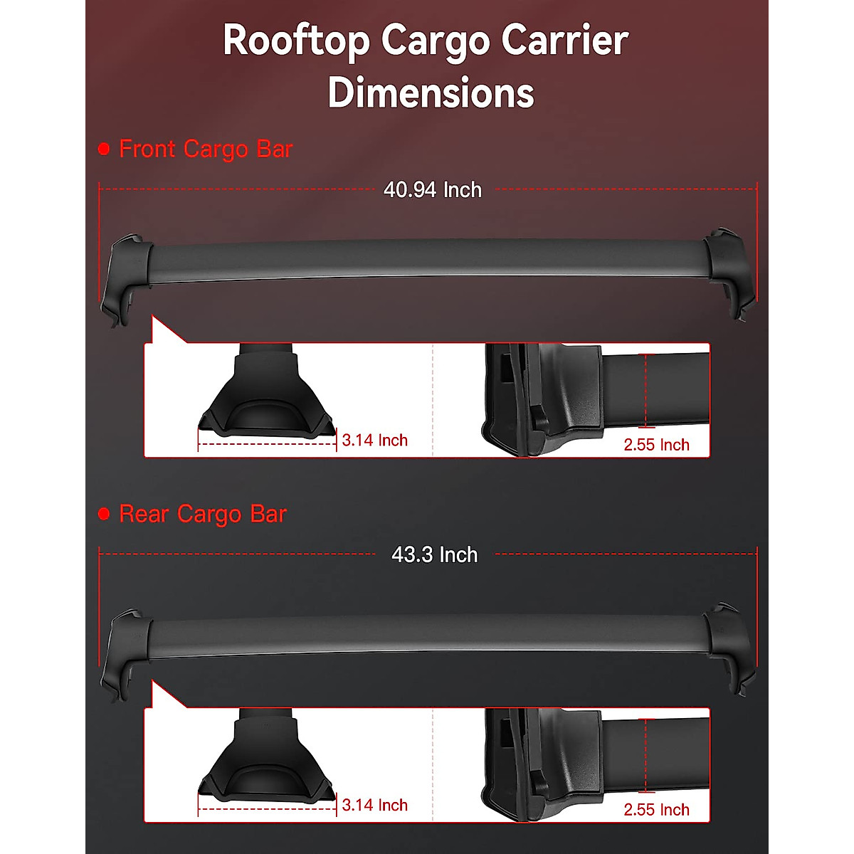 GDSMOTU 2Pcs Roof Racks Cross Bars Compatible for Honda CR-V 2017-2022 Luggage Cargo Carrier, Black 165LBS Aluminum Cargo Carrier Rooftop Bag Luggage Racks Cross bar