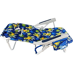 2 Tommy Bahama Backpack Beach Chairs, Aluminum, Blue/Pineapple
