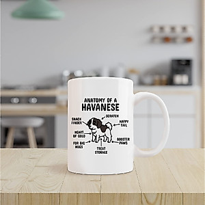 kunlisa Funny Havanese Mug Cup,Anatomy of a Havanese Ceramic Mug-11oz Coffee Milk Tea Mug Cup,Gifts For Dog Lovers Havanese Mom Dog Mom Women Men Teen Girls,Pet Lovers Coworkers Gifts