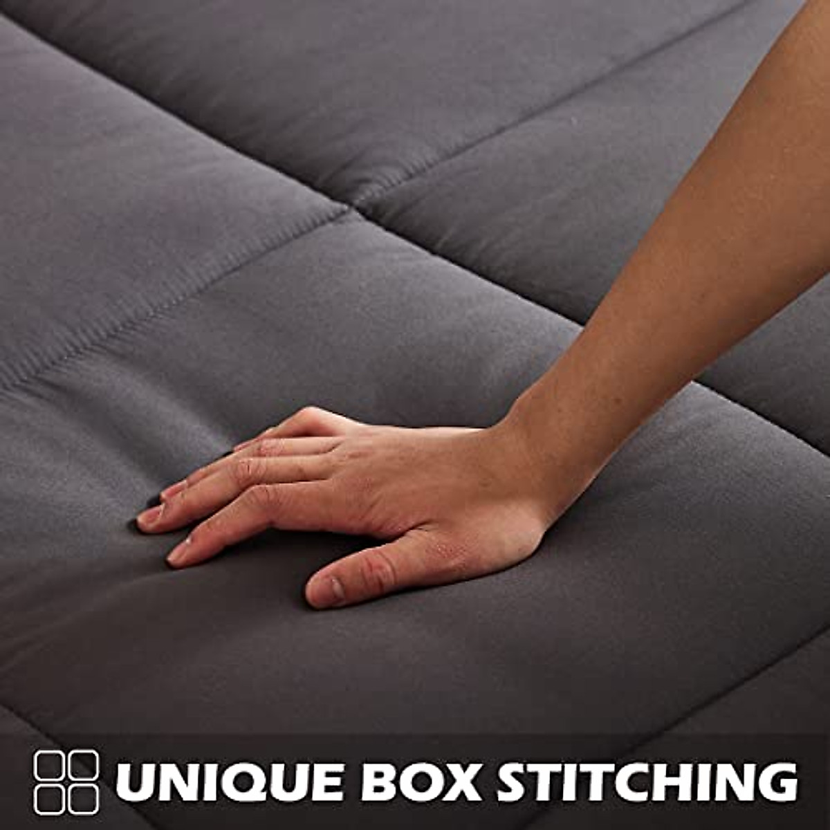 VAINOC Queen Comforter Set 3 Piece,Comforter Sets for Queen Bed Queen Size Bedding Comforter Sets All Seasons Down Alternative Comforter/Duvet Insert + 2 Pillow Shams - Machine Washable(Grey,Queen)