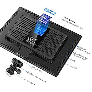 Neewer 13" Led Video Light Panel Lighting Kit, 2-Pack Dimmable Bi-Color Soft Lights with Light Stand, Built-in 8000mAh Battery, 3200K~5600K CRI 95+ 2400Lux for Game/Live Stream/YouTube/Photography