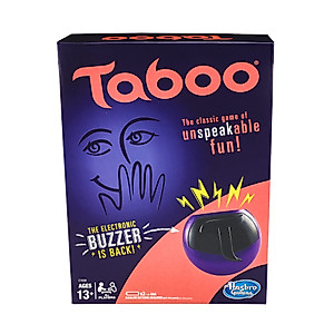 Hasbro Gaming Taboo Game,Fun Party Game for Adults and Teens Ages 13+,Family Game Night,Includes Buzzer,Game for 4 or More Players