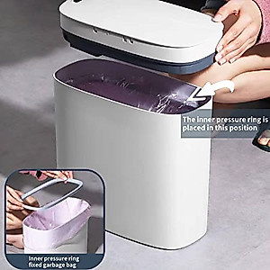Gttyowyin Smart Touchless Bathroom Trash Can with Lid, 3.4 Gallon/13L Motion Sensor Bathroom Trash Can, Waterproof Smart Trash Can, Garbage Can for Bathroom,Kitchen,Office,Living Room