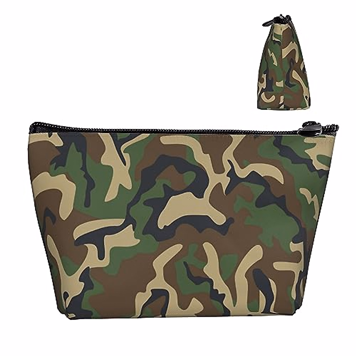 Lightweight Travel Portable Cosmetic Bag Compatible with Army Classic Camouflage Pattern, Casual Toiletry Makeup Carrying Pouch Multifunction Coin Cash Storage Cases for Women