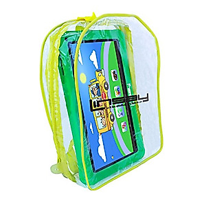 LINSAY 10.1" Quad Core 2GB RAM 32GB Android 11 Tablet with Green Kids Defender Case and Backpack