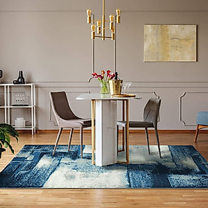 LUXE WEAVERS Lagos Collection 7558 Navy 6x9 Abstract Area Rug