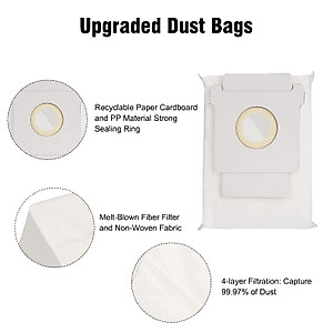 Replacement Parts Accessories for iRobot Roomba i3 E5 j7 i4 i7 i7 Plus i3+ i4 i4+ i6 i6+ i8 i8+ Plus E6 j7+ plus,E & I & j Series robot vacum(Rubber Brush, Filter,Edge-Sweeping Brush,vacuum Bags)