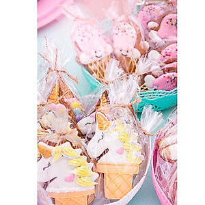 Yotelab Cellophane Bags, 6" x12" Clear Cellophane Treat Bags With Twist Ties, Cello Bags 100 PCS