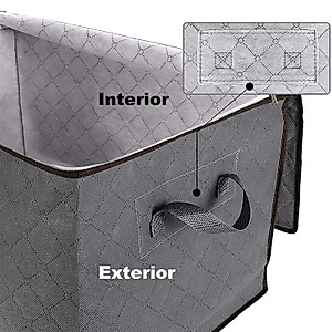 BellaCasa 90L Large Storage Bags, 6 Pack Clothes Storage Bags, Foldable Closet Organizer Storage with Durable Handle and Zipper Organization and Storage with Lids and Handle for Closet, Clothes, Grey