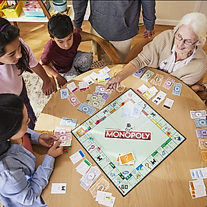 Monopoly Game, Family Board Games for 2 to 6 Players, Board Games for Kids Ages 8 and Up, includes 8 Tokens (Token Vote Edition)