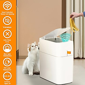 YEEFIGRO Automatic Trash Can, Bathroom Trash Cans 15 Liter / 4 Gallon Slim Smart Trash Bin with Lid, Touchless Rechargeable Garbage Can, Waterproof Trash Can for Office, Bedroom, Living Room