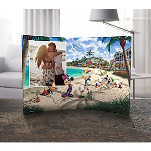 Disney – Mickey and Minnie Mouse in Florida – Personalize with Your Image! - Thomas Kinkade Studios – 10” x 7” Curved Acrylic Photo Print – Free Standing Décor – Officially Licensed Collectible