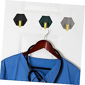 VICASKY 4pcs Duty Purse Door Sticky Bags Hexagon Free Towel Color Holder Heavy Hook Bathroom Office Adhesive Self Mixed Kitchen Hangers Bag Coat Home Hanger Shaped Punch Household