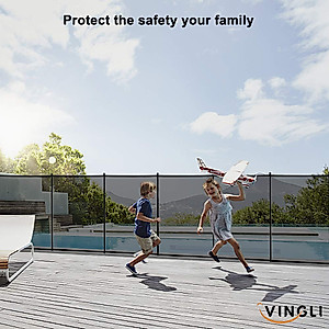 VINGLI Pool Fence 4Ft x 48FtSwimming Pool Fence in Ground Pool Safety Fencing, Black